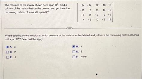 Solved Solve Please When Deleting Only One Column Which