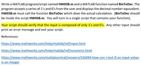 Solved Write a MATLAB program/script named HW03B.m and a | Chegg.com