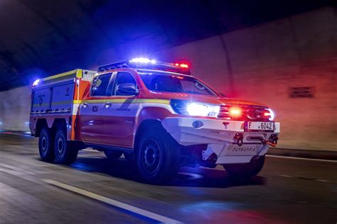 The 6x6 HILOAD Fire Truck Is Designed To Extinguish EV And Car Park