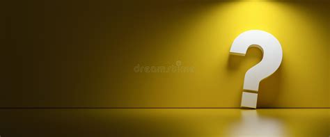 White Question Mark On Dark Yellow Background With Empty Copy Space On