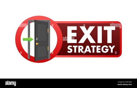 Exit Strategy Icon Label Emergency Protection Vector Stock