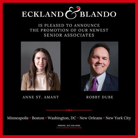 Honored To Have Been Promoted To Senior Associate Eckland And Blando Has