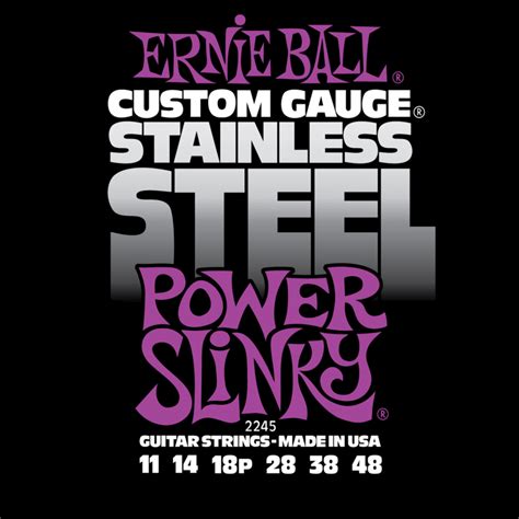 Ernie Ball 2245 струны для эл.гитары Stainless Steel Power Slinky (11 ...