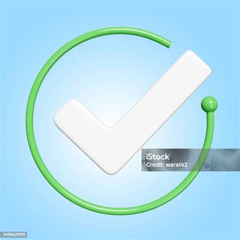 3d Check Marks Tick Marks Symbols Icon Isolated On Blue Background