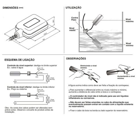 Chave de Nível Superior e Inferior Tipo Boia 15A Cabo 1 2mts CB 2012