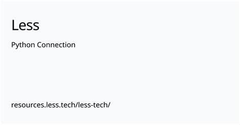 Python Connection Less