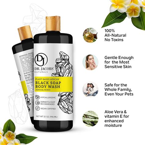 Dr Jacobs Naturals Auténtico Jabón Líquido Africano Negro Lavado