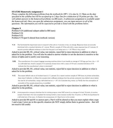 Solved STAT202 Homework Assignment 1 Please Complete The Chegg