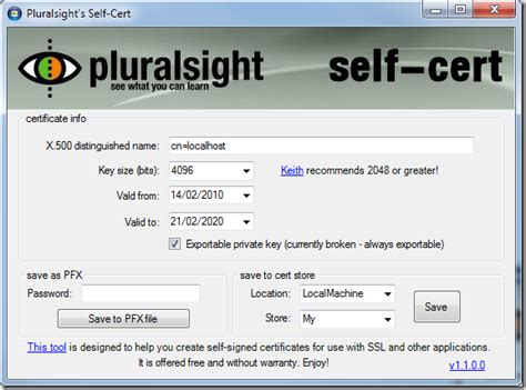 Code Rant Creating X509 Certificates With Pluralsight Self Cert