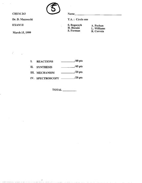 Exam 2 3 Questions On Organic Chemistry Ii Chem 241 Docsity