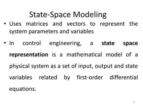 UNIT V PPT State Space Of System Model Ppt