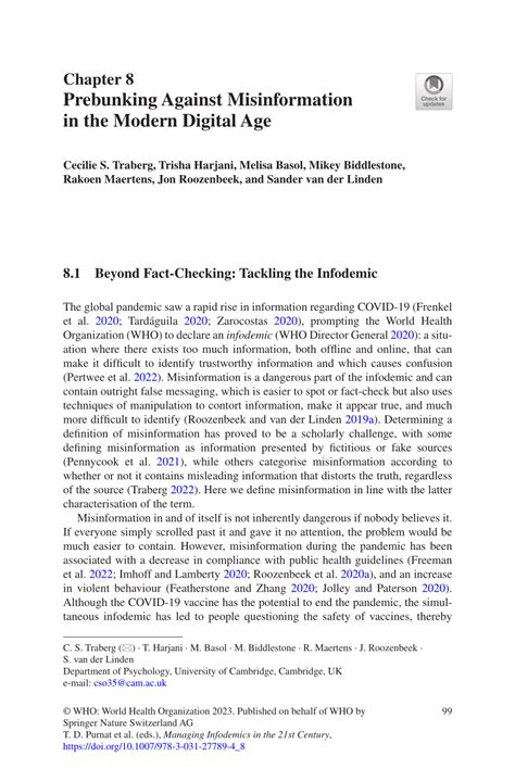 Pdf Prebunking Against Misinformation In The Modern Digital Age