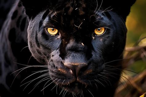 Premium AI Image Portrait Of A Black Leopard Panthera Pardus On Nature Background