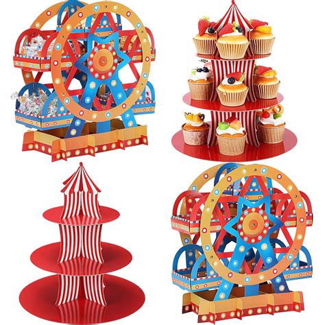 Vesici Set Of 4 Carnival Ferris Wheel Centerpieces And Carnival Cupcake