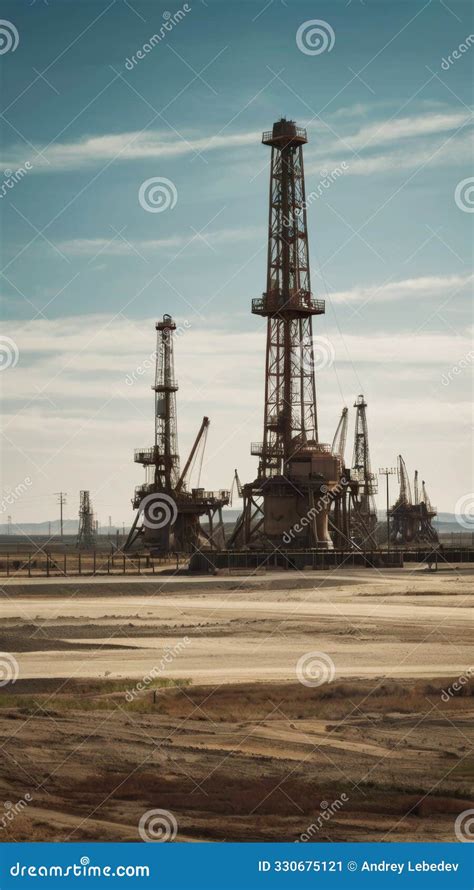 Oil Field For Extracting Fossil Fuels From The Ground Oil Drilling