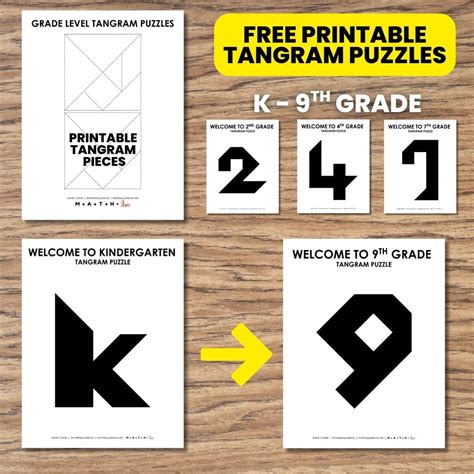 Tangram Number Puzzles 0 9 Math Love