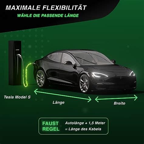 Loonara Typ 2 Ladekabel Mit Tesla Button 5m Ladekabel Typ 2 Inkl