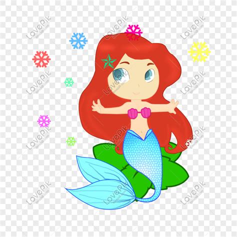 눈이 Png를보고 해안에 곱슬 인어 공주 Png 일러스트 무료 다운로드 Lovepik