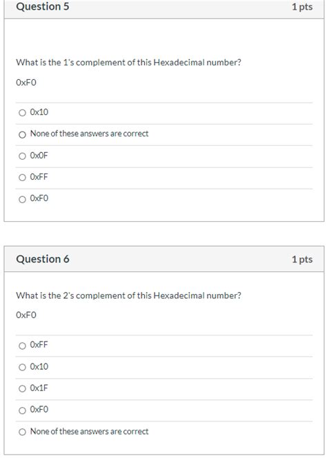Solved Question 5 1 Pts What Is The 1 S Complement Of This Chegg Com