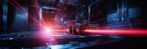 Laser Beam Conducting Scientific Testing Stock Illustration