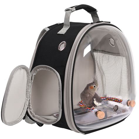 Halinfer Portable Bird Carrier Bird Travel Backpack With Stainless