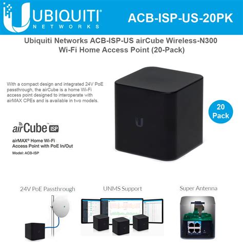 Ubiquiti AirCube ACB ISP US Wireless N Wi Fi AirMAX Home Wi Fi Access Point Pack