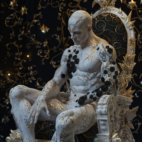 There Is A Statue Of A Man Sitting On A Chair Generative Ai Premium Ai Generated Image