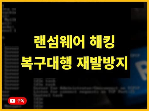 랜섬웨어 데이터 복구대행 서비스 크몽