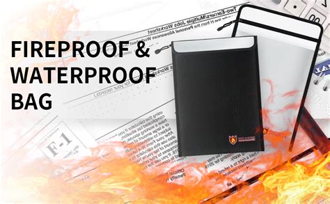 Amazon Com Fireproof Document Bag With Reflective Strip Zipper 2 Pack 15 X 11 Waterproof