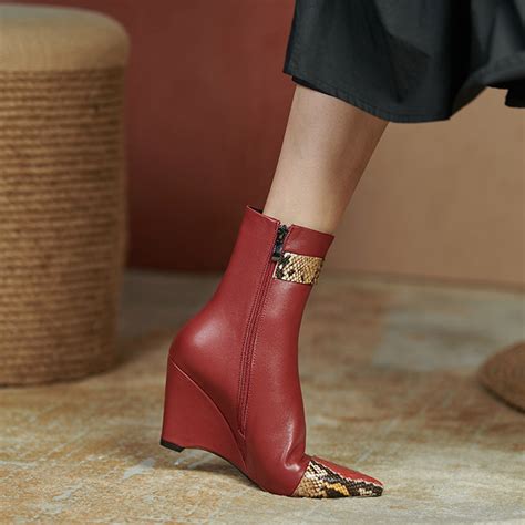 Felix Pointed Toe Burgundy Ankle Boots Zierashop