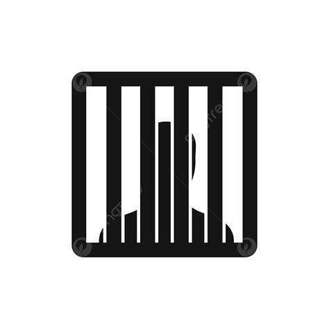 Jail Bars Silhouette Vector Png Man Behind Jail Bars Icon Simple Style