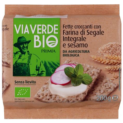 FETTE CROCCANTI CON FARINA DI SEGALE E SESAMO VIA VERDE BIO PRIMIA
