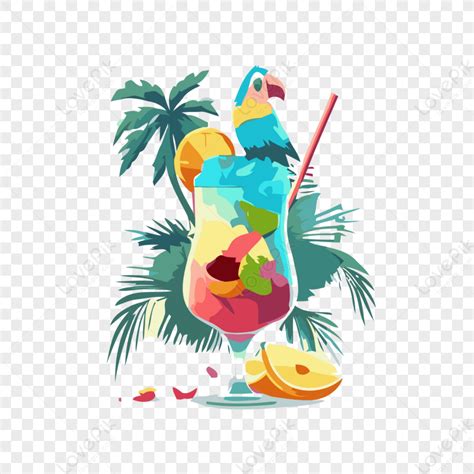 여름 칵테일 벡터상표클립 아트만화 Png 일러스트 무료 다운로드 Lovepik