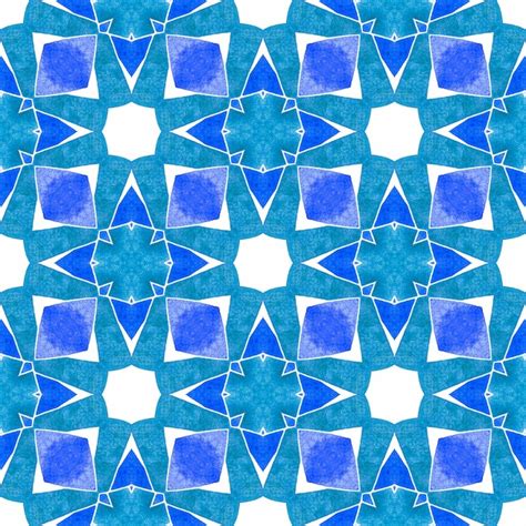 Premium Photo Summer Exotic Seamless Border Blue Pleasing Boho