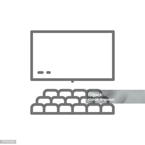 Aula Perakitan Vektor Ikon Garis Aula Bioskop Ilustrasi Stok Unduh