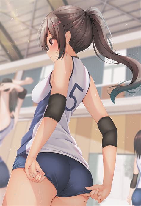 Minato Ojitan Original Commentary Request Girls Adjusting Buruma Adjusting Clothes Ass
