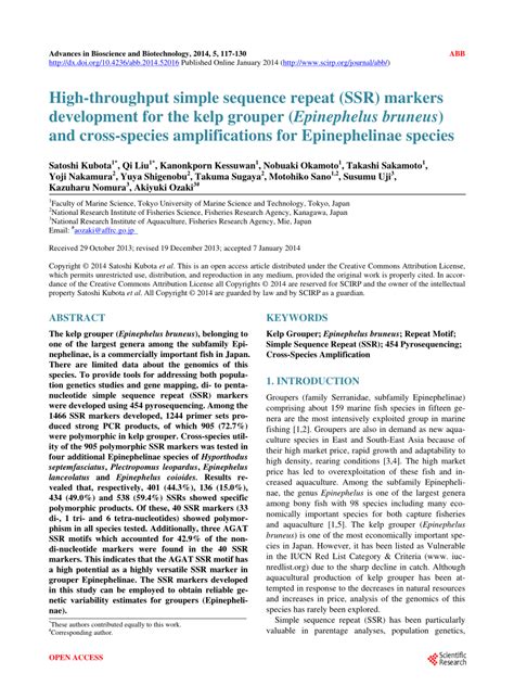 pdf high throughput simple sequence repeat ssr markers development