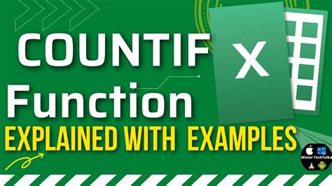how to use countif function in excel countif function explained with