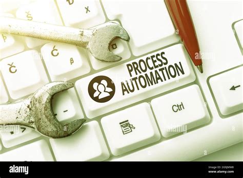 Sign Displaying Process Automation Internet Concept The Use Of Digital Technology To Perform A