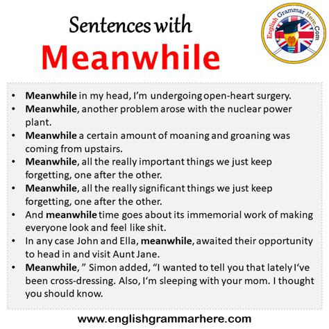 Sentences With Meanwhile Meanwhile In A Sentence In English Sentences