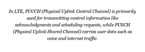 What Is The Difference Between Pucch And Pusch In LTE