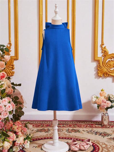 Shein فستان بدون أكمام بتفاصيل عقدة الفراشة بنات شي إن