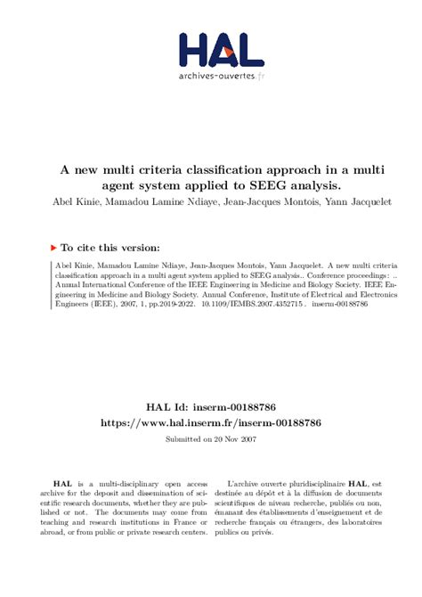Pdf A New Multi Criteria Classification Approach In A Multi Agent