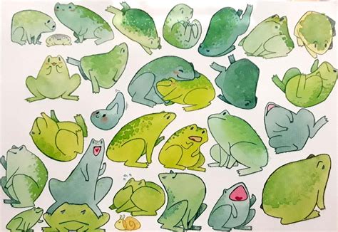 Pretty Art Cute Art Animal Drawings Art Drawings Slow Art Frog