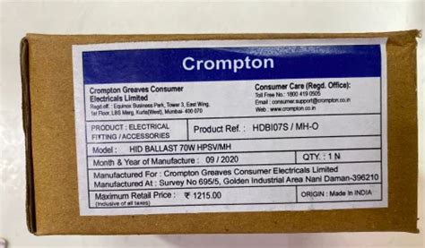 230v Ac Magnetic Ballast Crompton 70w Hpsv Mh Choke Ballast At ₹ 475
