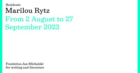 Marilou Rytz Fondation Jan Michalski