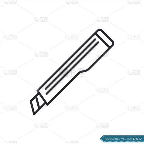 刀具，文具图标矢量模板插图设计