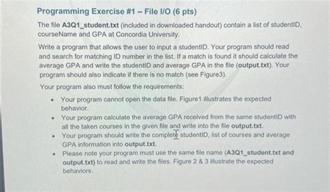 Solved Programming Exercise 1 File Lo 6 Pts The File