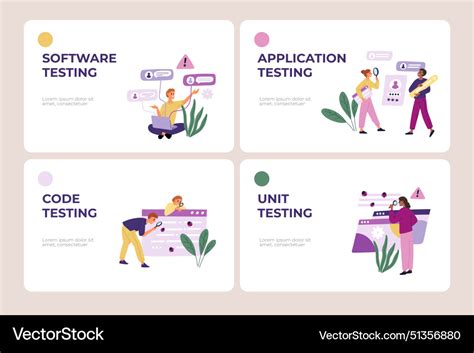 Mobile Application Testing Landing Page Checking Vector Image