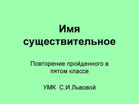 Имя существительное Повторение пройденного в пятом классе презентация онлайн